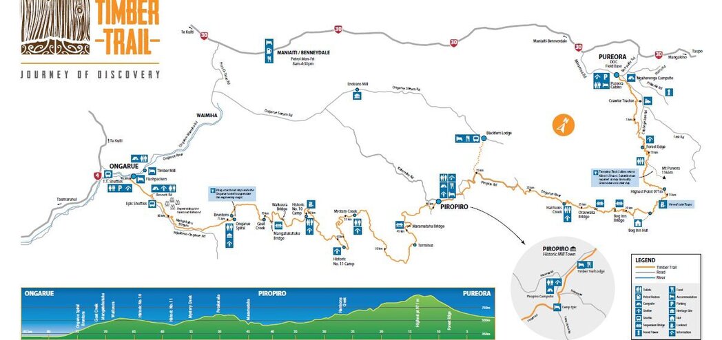 Trail Map and Navigation Detail | Timber Trail NZ